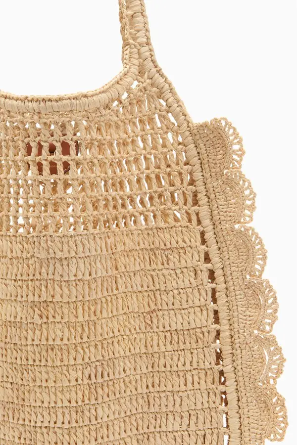 Ulla Johnson Marina Raffia Flat Tote Handbag - Natural