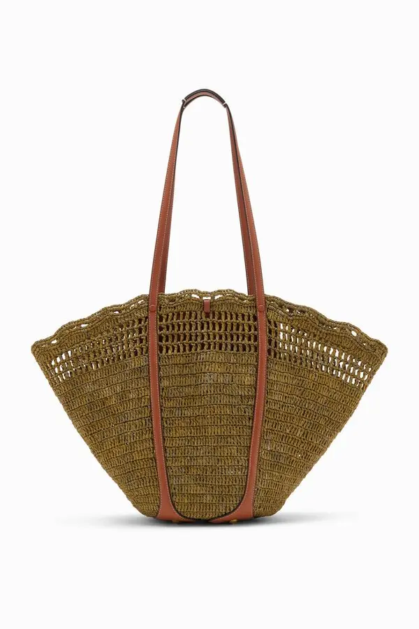 Ulla Johnson Marina Raffia Tote Handbag - Olive