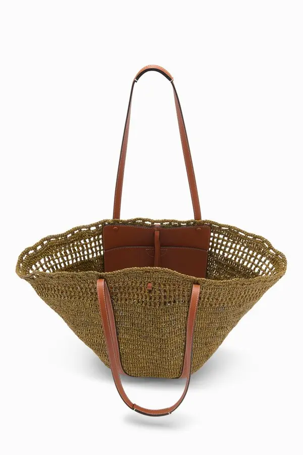 Ulla Johnson Marina Raffia Tote Handbag - Olive