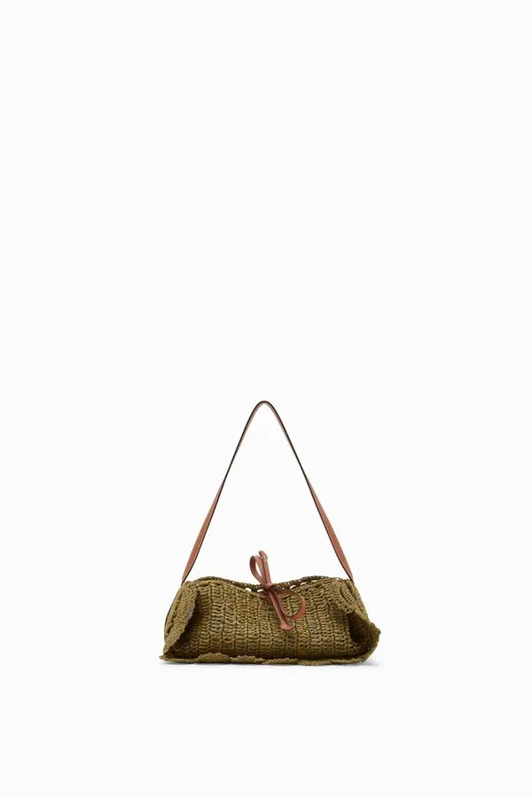 Ulla Johnson Marina Raffia Scallop Pouchette - Olive