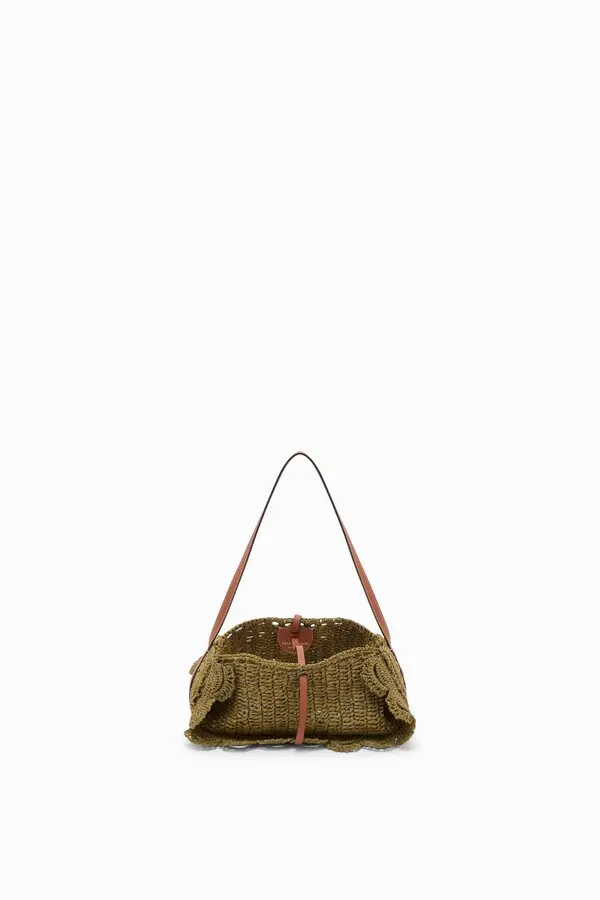 Ulla Johnson Marina Raffia Scallop Pouchette - Olive