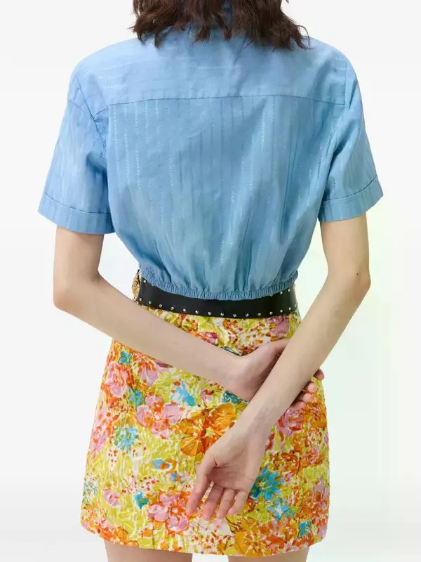 Versace Jacquard Cotton-silk Crop Shirt