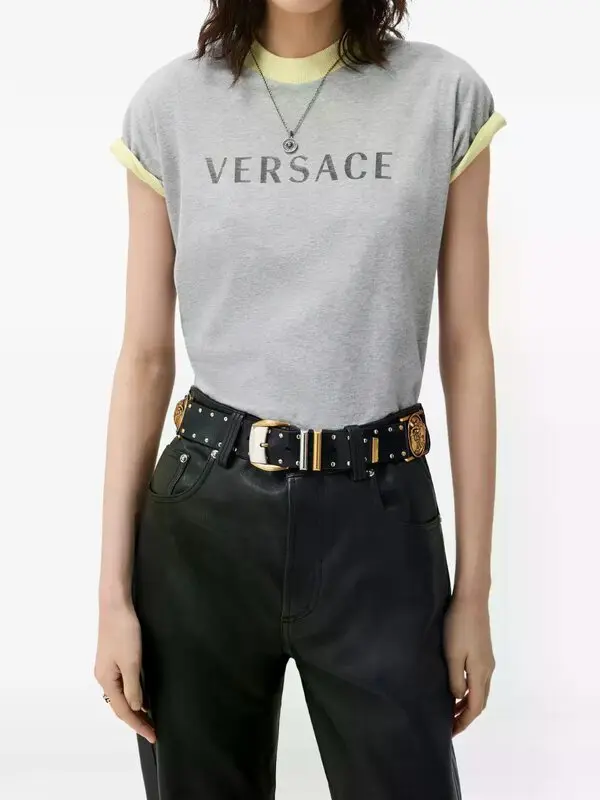 Versace Logo Print Layered Effect T-shirt