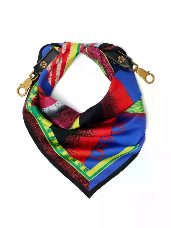 Versace Printed Silk Scarf Charm 55 Cm