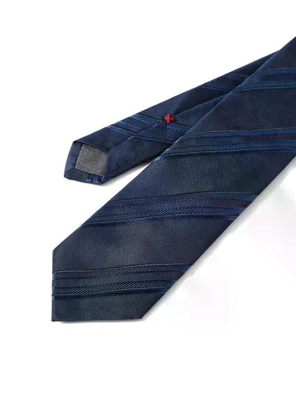 Brunello Cucinelli Textured Striped Tie - Blue