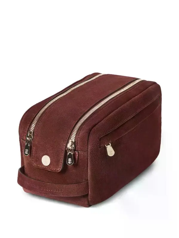 Brunello Cucinelli Suede Beauty Case With Double Zipper