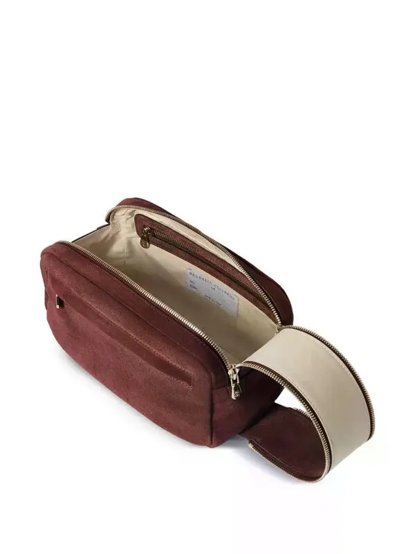 Brunello Cucinelli Suede Beauty Case With Double Zipper