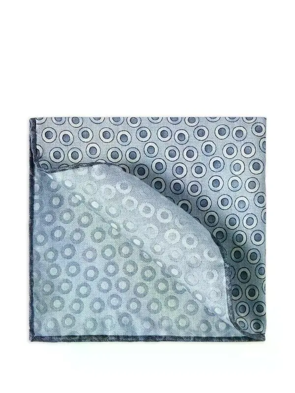 Brunello Cucinelli Spotted-pattern Silk Pocket Square - Blue