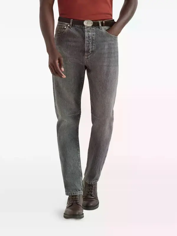 Brunello Cucinelli Greyscale Denim Leisure-fit Five-pocket Trousers