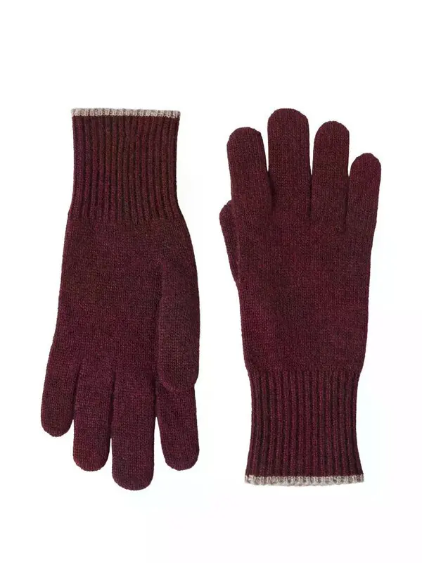 Brunello Cucinelli Cashmere Knit Gloves - Red