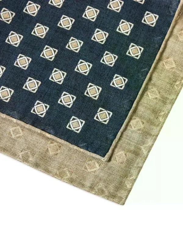 Brunello Cucinelli Silk Geometric-pattern Pocket Square - Neutrals