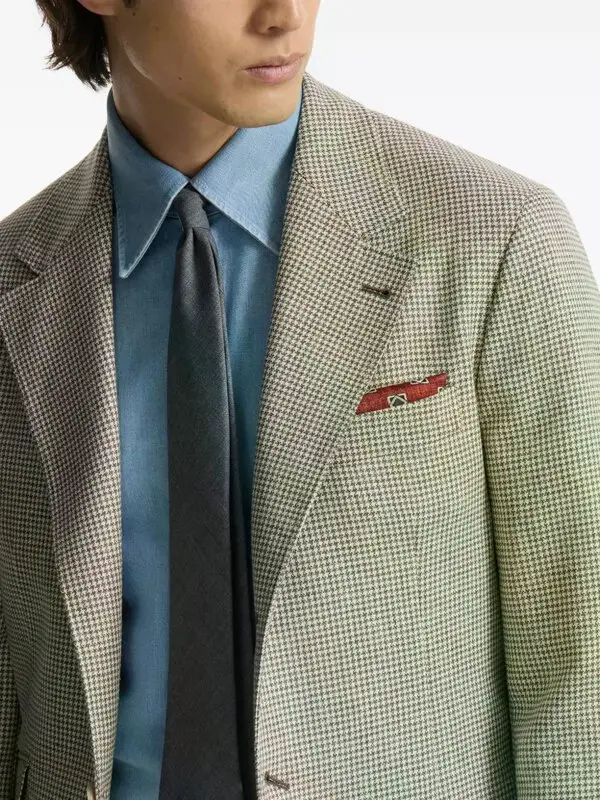 Brunello Cucinelli Silk Geometric-pattern Pocket Square