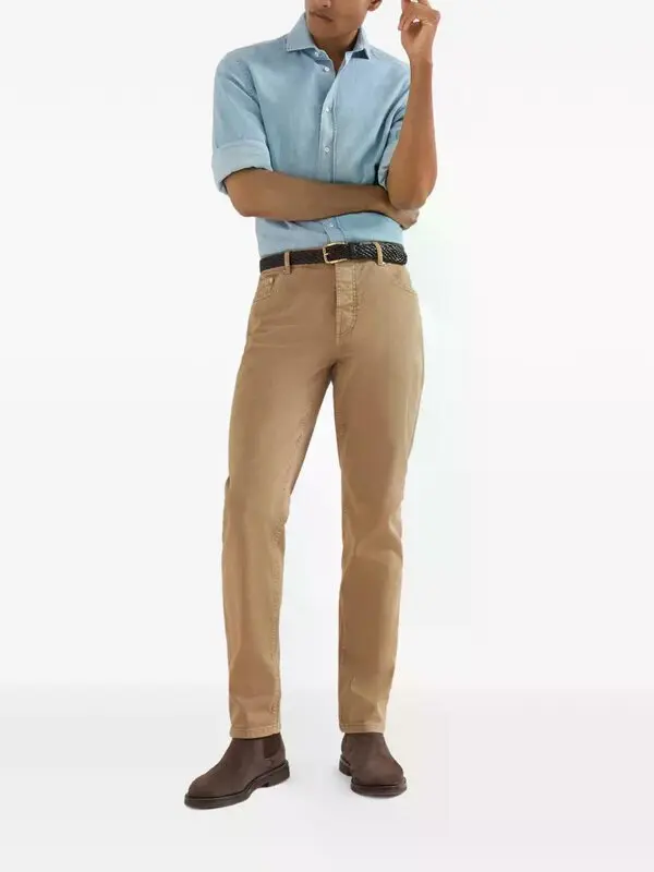 Brunello Cucinelli Garment-dyed Lightweight Denim Trousers