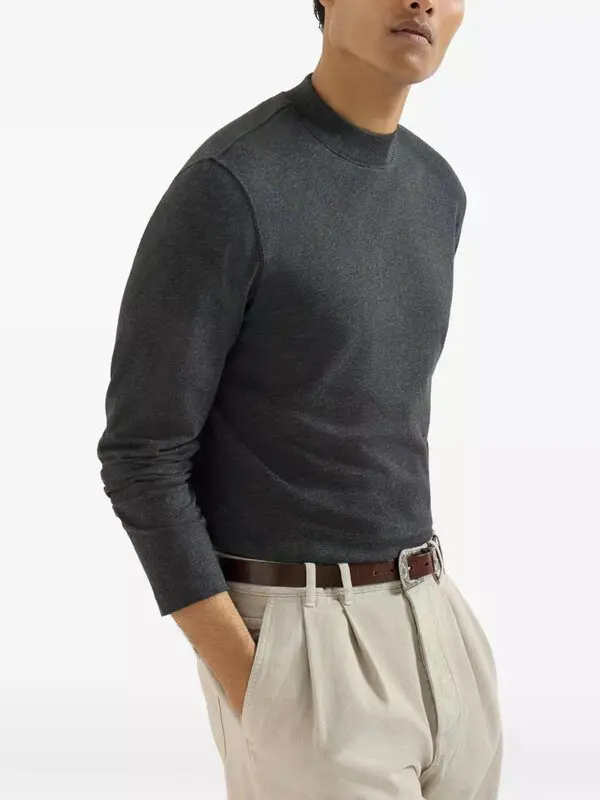Brunello Cucinelli Long-sleeve Mock-neck T-shirt