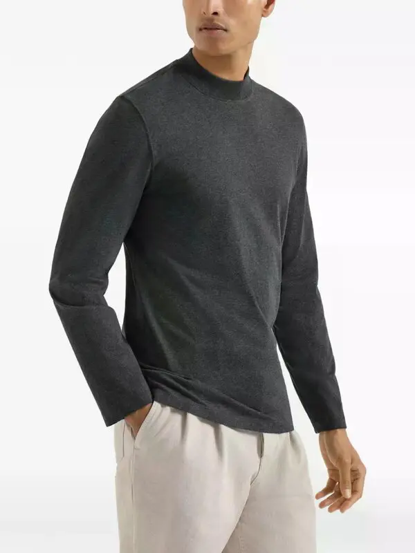 Brunello Cucinelli Long-sleeve Mock-neck T-shirt