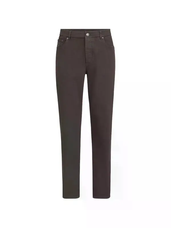 Brunello Cucinelli Garment-dyed Lightweight Denim Trousers - Brown