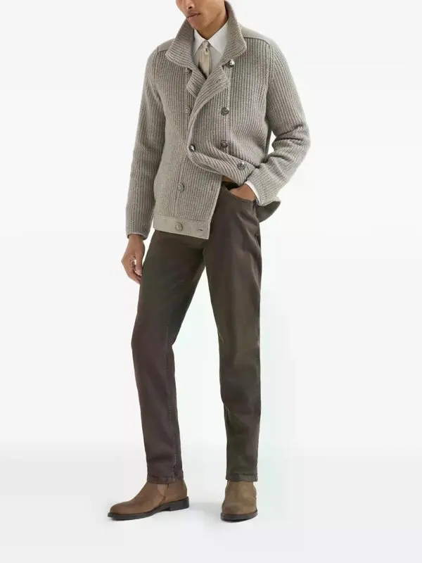 Brunello Cucinelli Garment-dyed Lightweight Denim Trousers - Brown