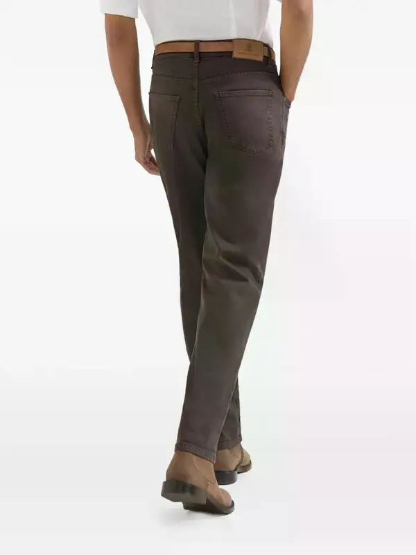Brunello Cucinelli Garment-dyed Lightweight Denim Trousers - Brown