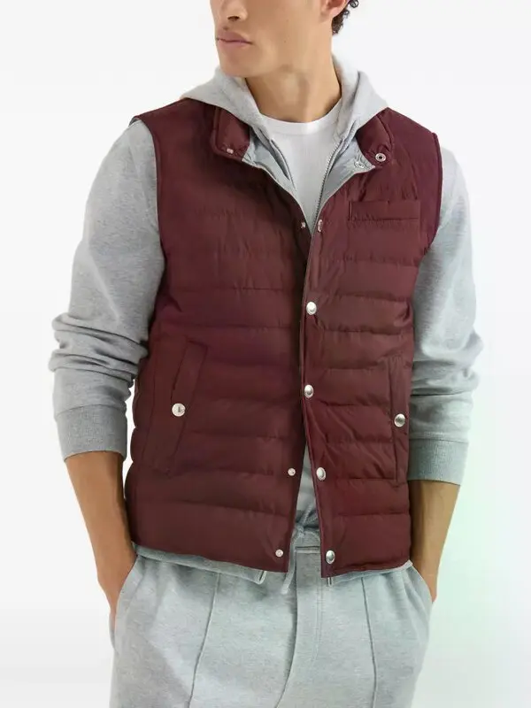 Brunello Cucinelli Lightweight Quilted Down Vest - Red