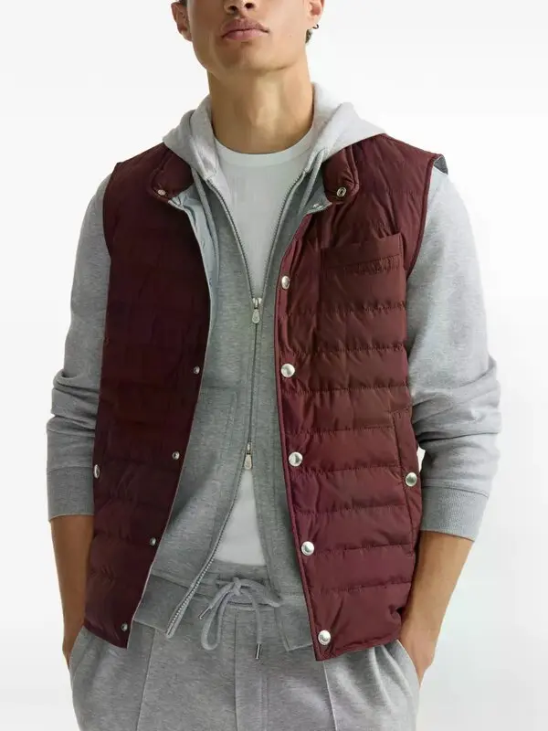 Brunello Cucinelli Lightweight Quilted Down Vest - Red