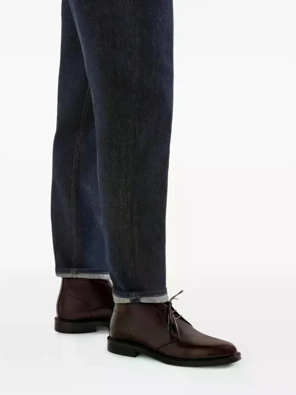 Brunello Cucinelli Polished Calfskin Chukka Boots