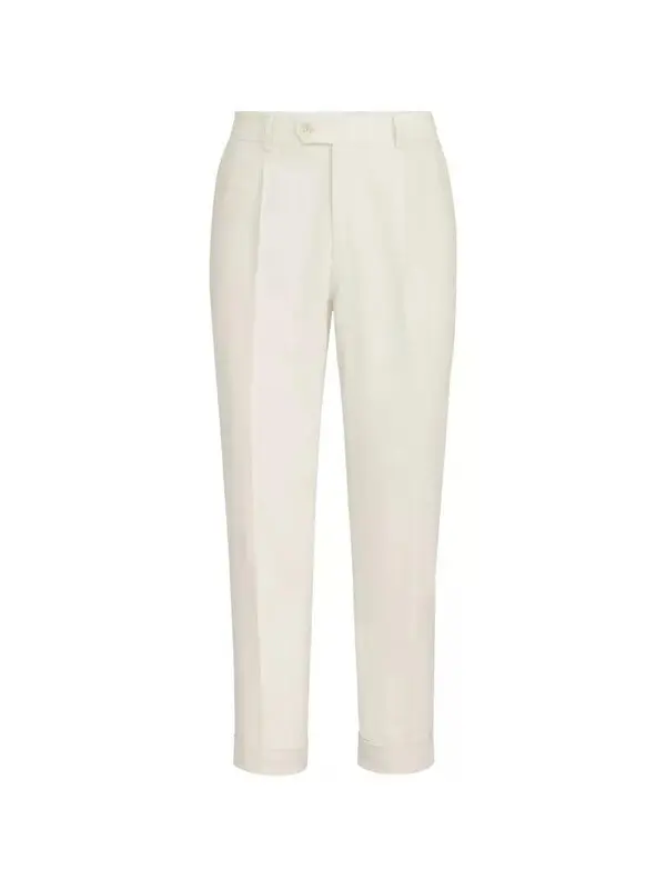 Brunello Cucinelli Sea Island Cotton Narrow Wale Corduroy Trousers With Pleat