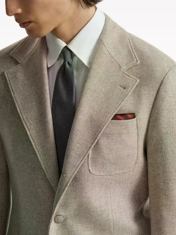 Brunello Cucinelli Regimental Stripe Silk Pocket Square