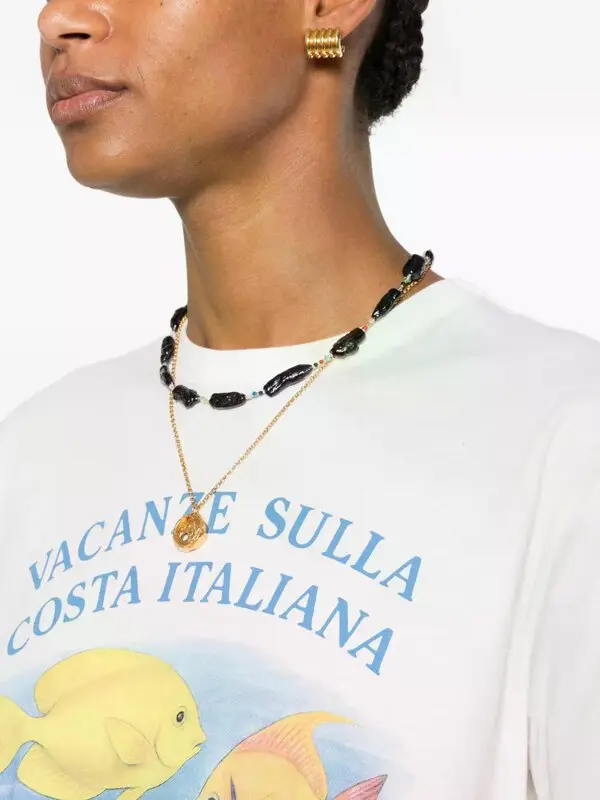Maje Blanca Fish-print T-shirt