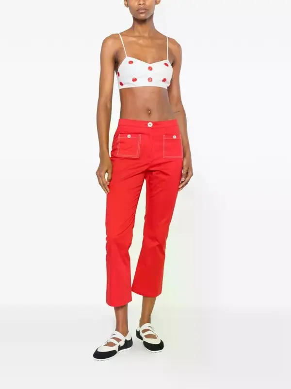 Maje Contrast-stitch Straight-leg Trousers