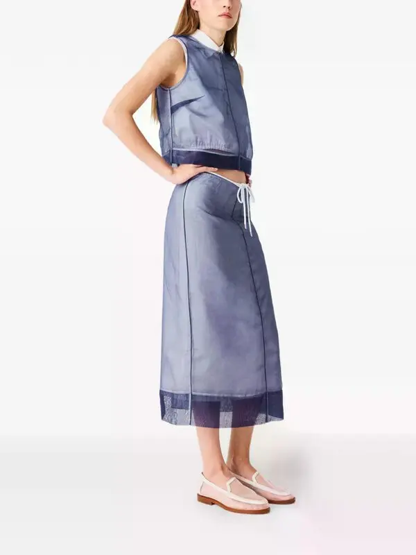 Maje Blanca Miró Drawstring Straight Midi Skirt