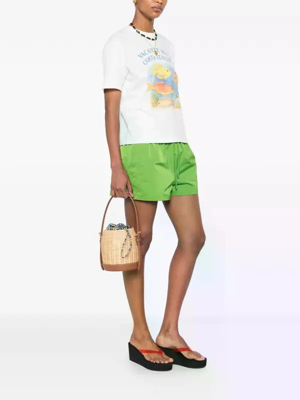 Maje Blanca Wicker-panelled Leather Bucket Bag