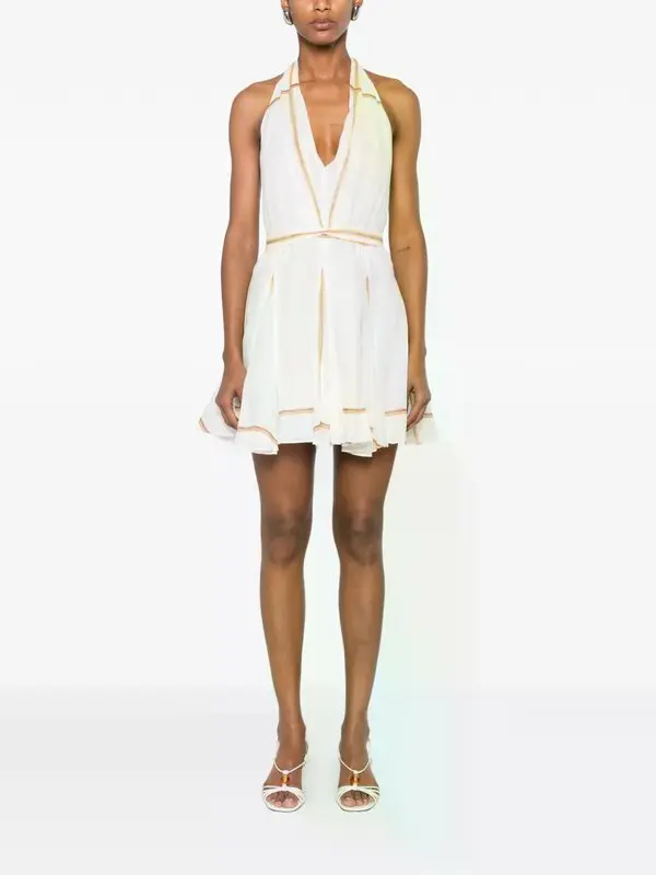 Maje Striped Halterneck Mini Dress