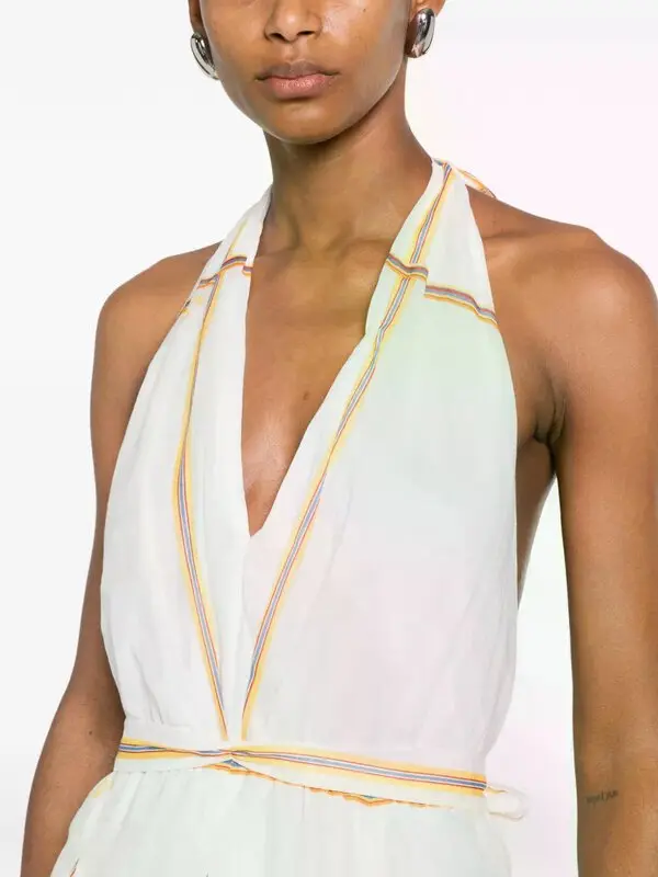 Maje Striped Halterneck Mini Dress