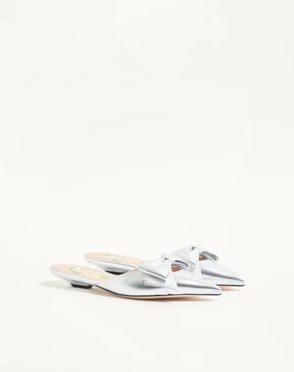 Valentino Garavani Laminated Nappa Bow Mule