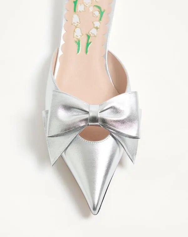 Valentino Garavani Laminated Nappa Bow Mule