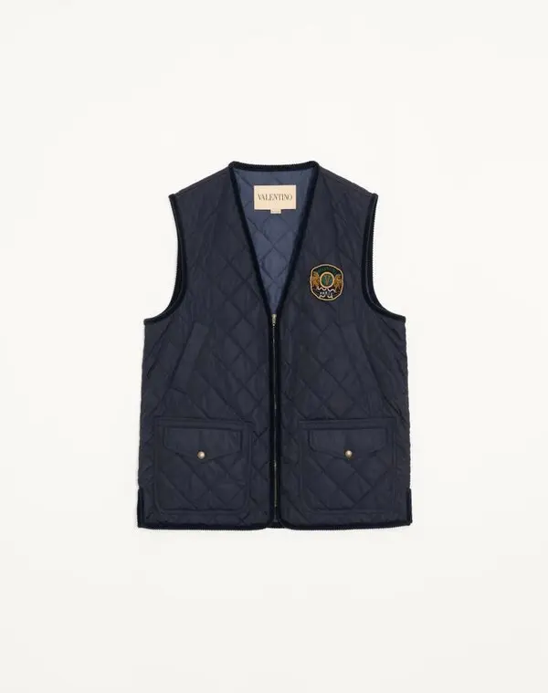 Valentino Garavani Lightweight Nylon Vest - Navy