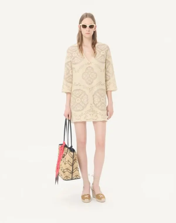Valentino Garavani Short Dress In Floral Stamp Blanket