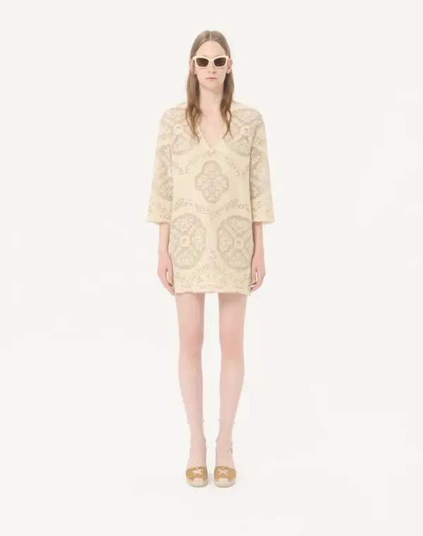 Valentino Garavani Short Dress In Floral Stamp Blanket