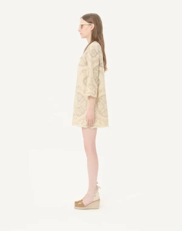 Valentino Garavani Short Dress In Floral Stamp Blanket