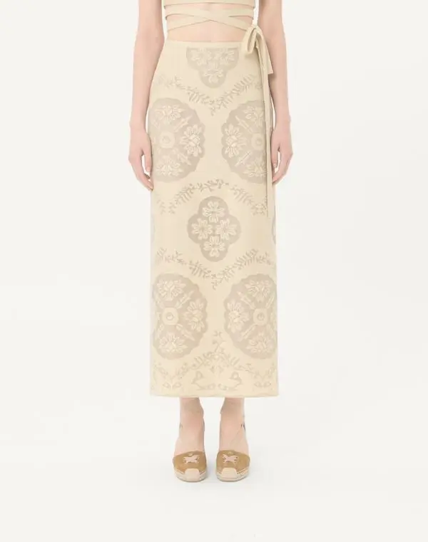 Valentino Garavani Midi Skirt In Floral Stamp Blanket