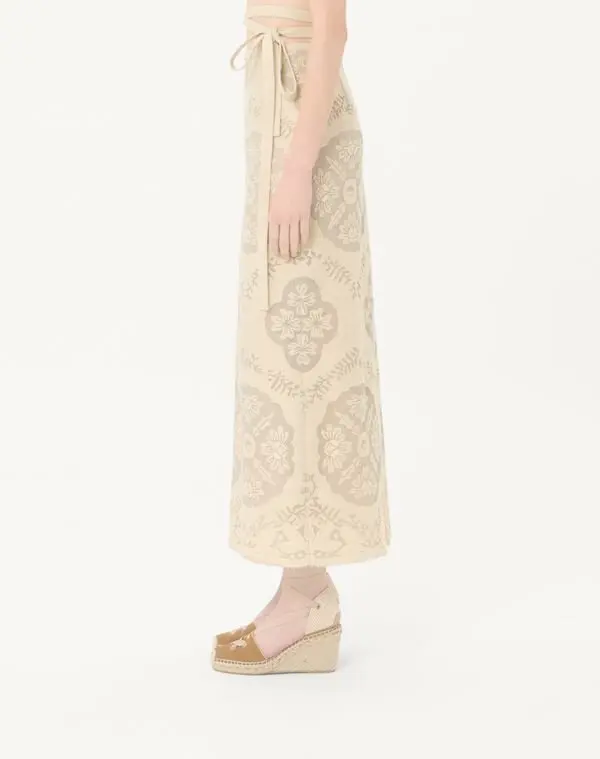 Valentino Garavani Midi Skirt In Floral Stamp Blanket