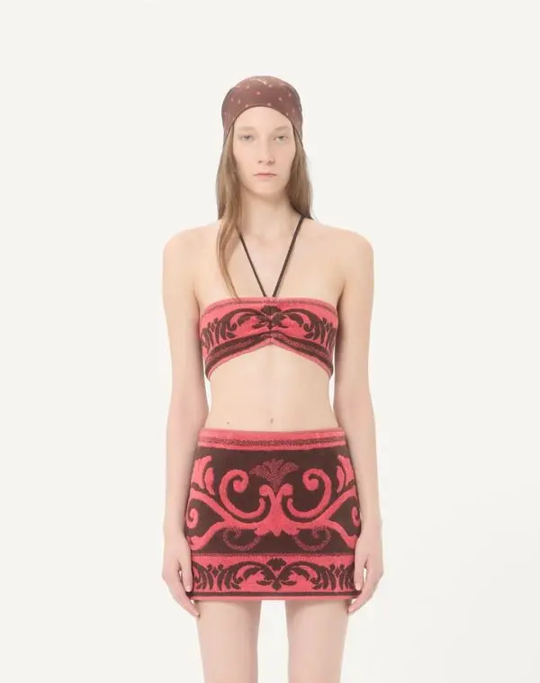 Valentino Garavani Terry Cloth Bra Top With Ties