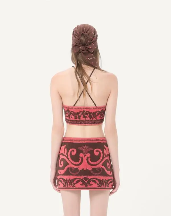 Valentino Garavani Terry Cloth Bra Top With Ties