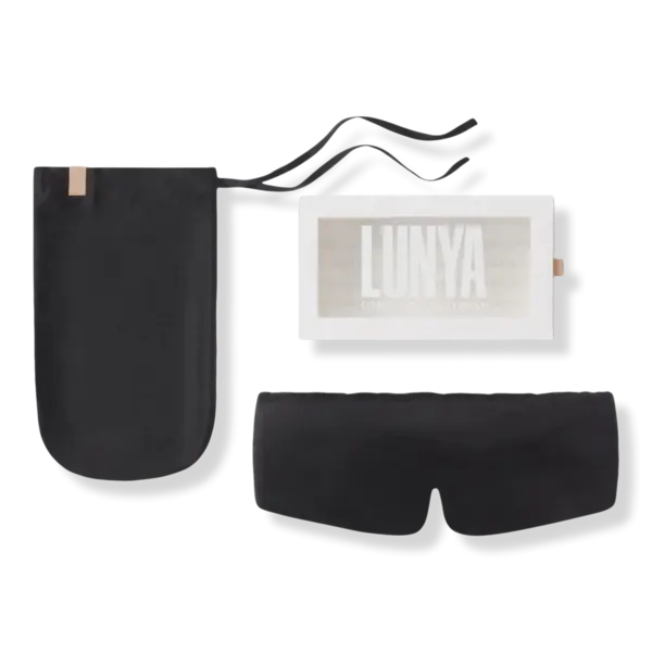 Lunya Washable Silk Weighted Sleep Mask Immersed Black