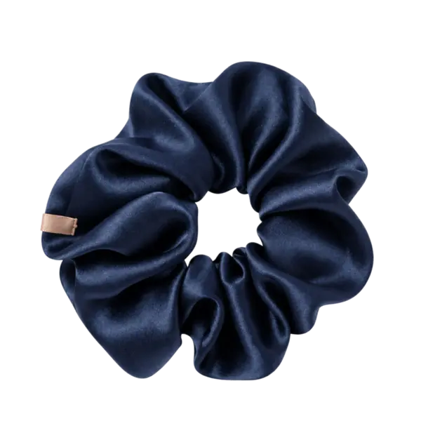 Lunya Washable Silk Classic Scrunchie - Deep Blue