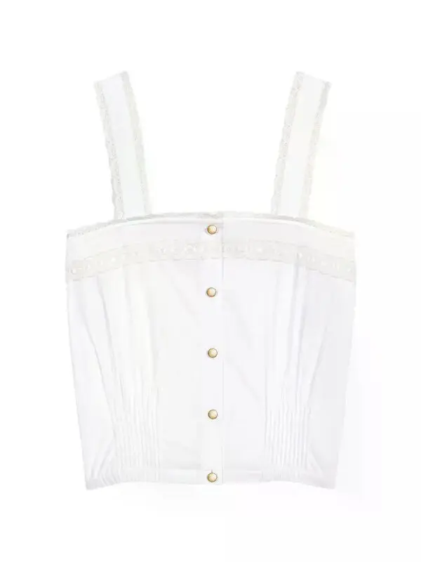 Maje Lace-trimmed Pleated Top
