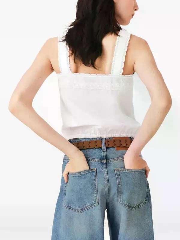 Maje Lace-trimmed Pleated Top