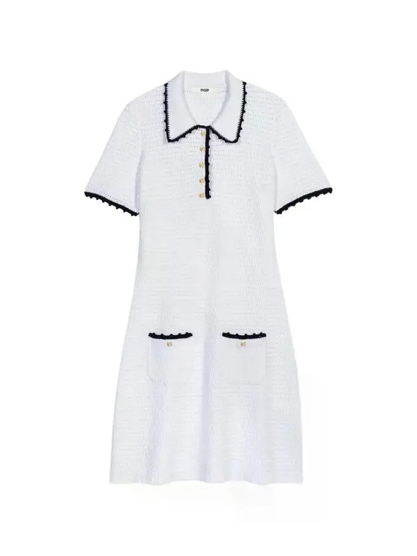 Maje Contrast-trim Mini Dress - White