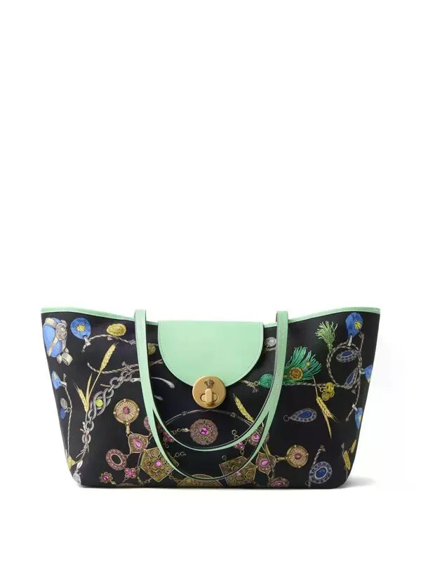 Versace Vivian Printed Small Canvas Tote