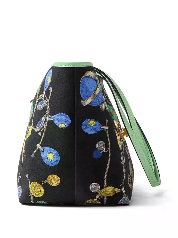 Versace Vivian Printed Small Canvas Tote
